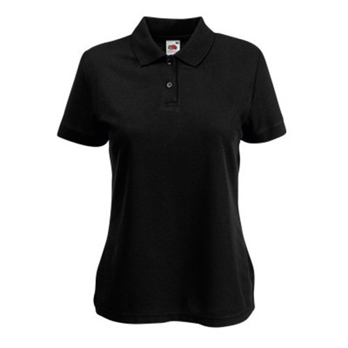 FRUIT OF THE LOOM, 65/35 LADIES POLO, POLO MAJICA ZA ŽENE, CRNA, XS