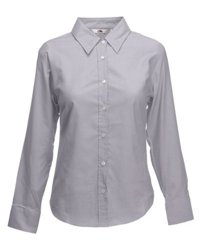 FRUIT OF THE LOOM, LADIES LS OXFORD SHIRT, ŽENSKA OXFORD KOŠULJA DUGIH RUKAVA, OKSFORD SIVA, M