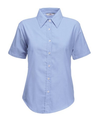 FRUIT OF THE LOOM, LADIES SHORT SLEEVE OXFORD SHIRT, ŽENSKA OXFOR KOŠULJA, OXFORD PLAVA, XL