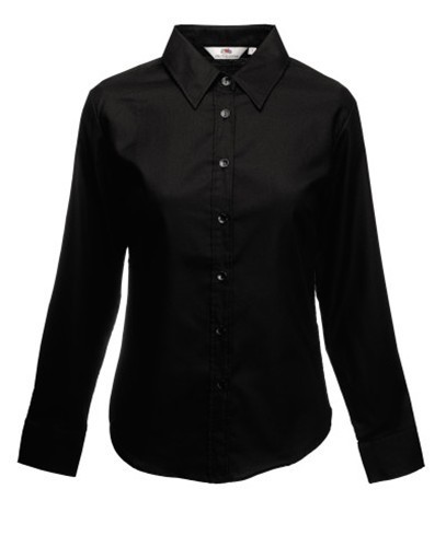 FRUIT OF THE LOOM, LADIES LS OXFORD SHIRT, ŽENSKA OXFORD KOŠULJA DUGIH RUKAVA, CRNA, L