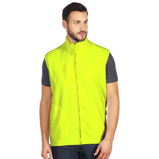 POLARIS VEST, PRSLUK OD BRUŠENOG FLISA, NEON ŽUTI