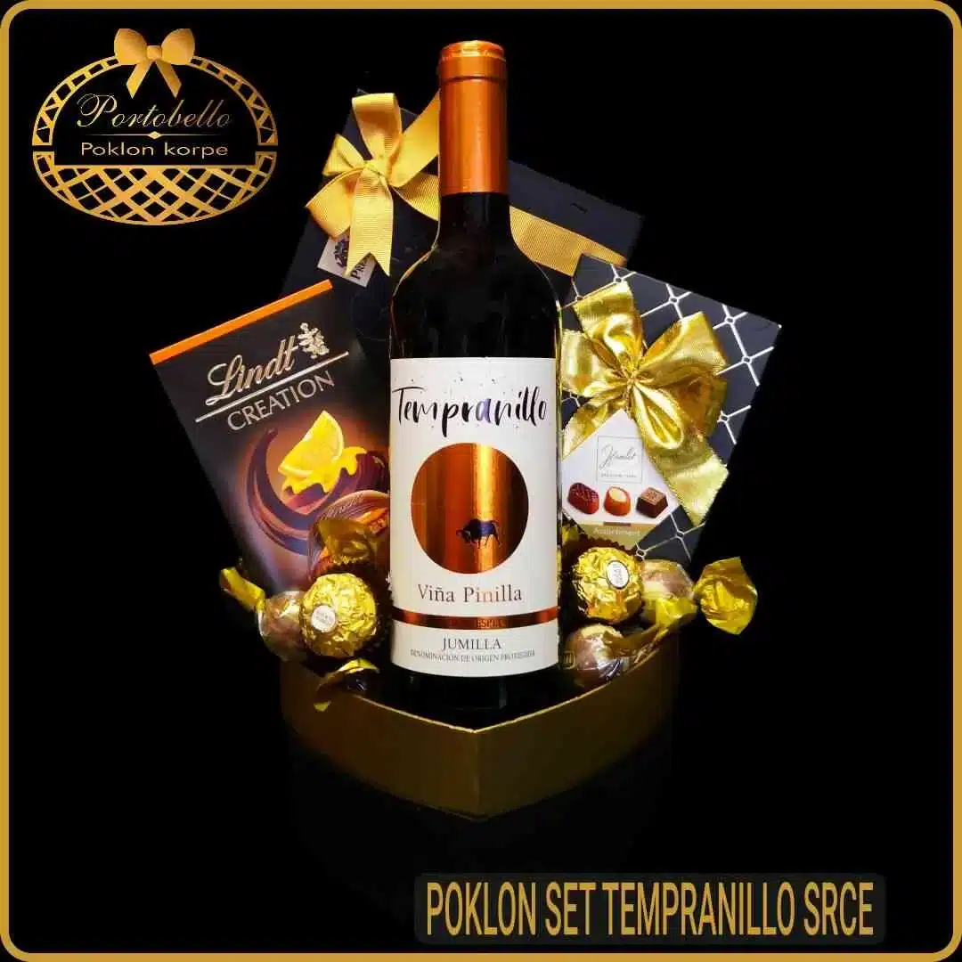 Poklon set Tempranillo srce