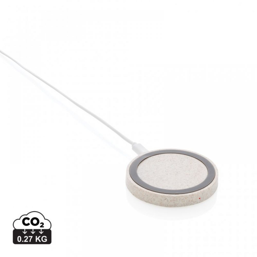 Wheat Straw 5W round wireless charging pad