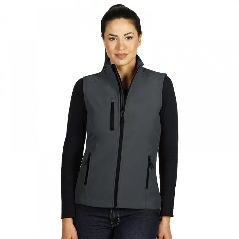 SKIPPER VEST WOMEN, ženski softšel prsluk, tamno sivi