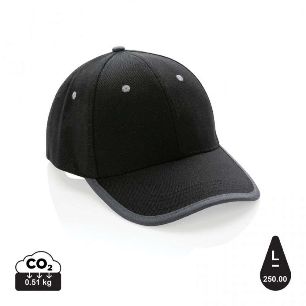 Impact AWARE™ Brushed rcotton 6 panel contrast cap 280gr