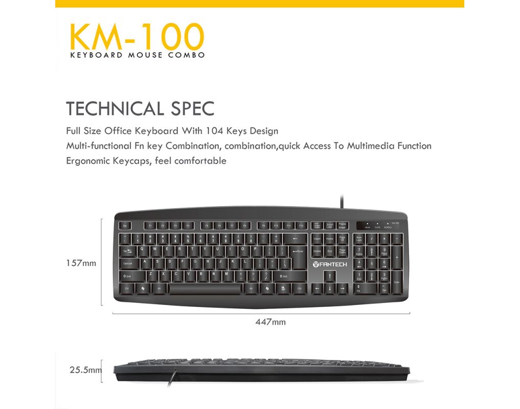 Combo mis i tastatura Fantech KM-100 crni