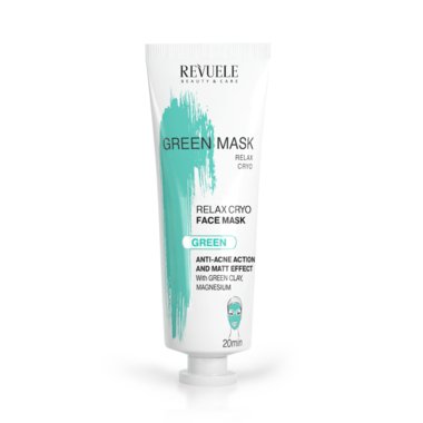 Zelena maska za čišćenje lica sa efektom hlađenja REVUELE Relax Cryo 80ml