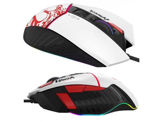 A4-W95 Max NARAKA Bloody RGB Gejmerski mis, 2000Hz/100-12.000 DPI, White USB 135mm