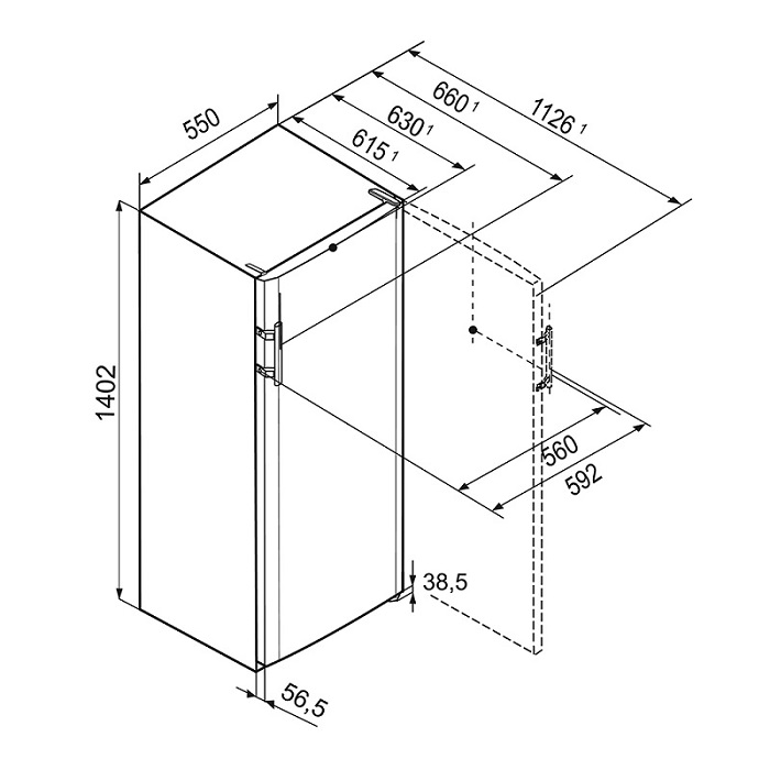 Liebherr frižider sa komorom K 2834 - Comfort GlassLine