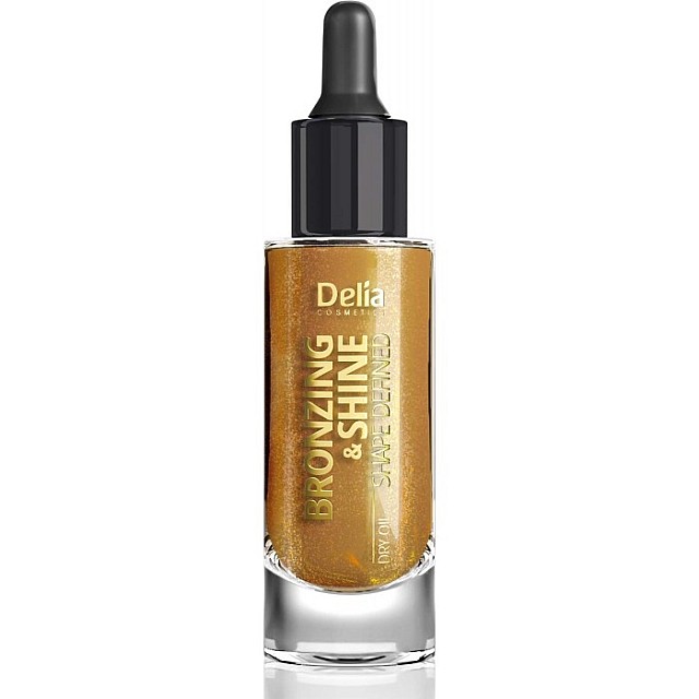 Zlatno suvo ulje za lice i telo sa eteričnim uljima maslina, badema i jojobe i vitaminom E 20 ml - DELIA Bronzing & Shine