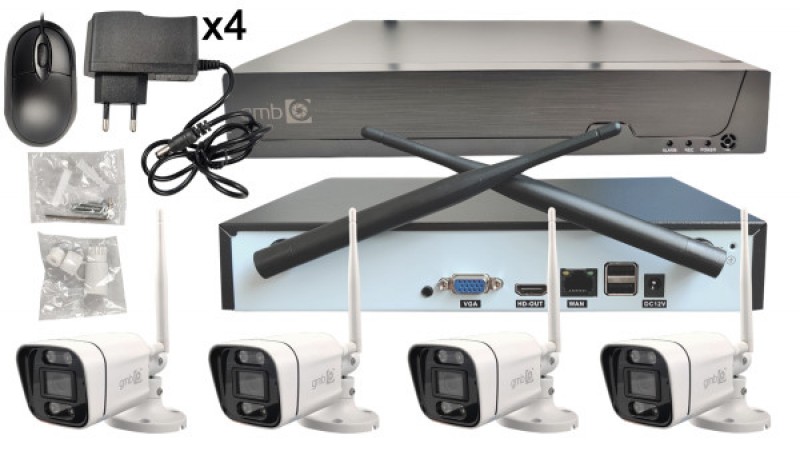 CAM-IP3MP-WiFiKITXM4 GMB kamera 3 megapiksela set wifi 4 kamere full color app xmeye sa mikrofonom