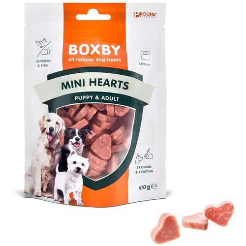 Boxby poslastica puppy/adult mini srca 100 g