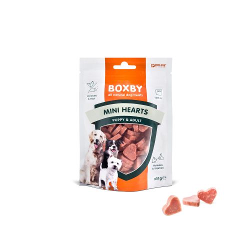 Boxby poslastica puppy/adult mini srca 100 g