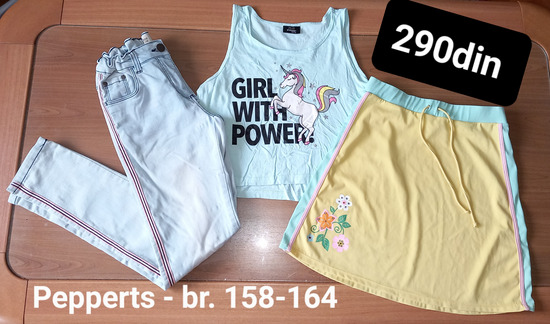 Pepperts farmerke majica suknja devojčice 158-164