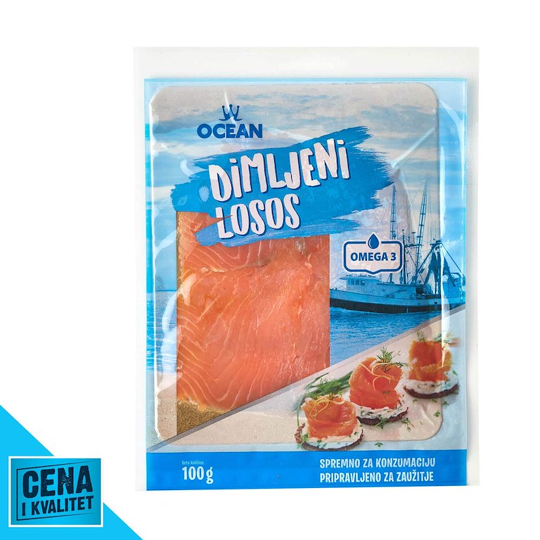 Ocean losos dimljeni slajs 100g ocean