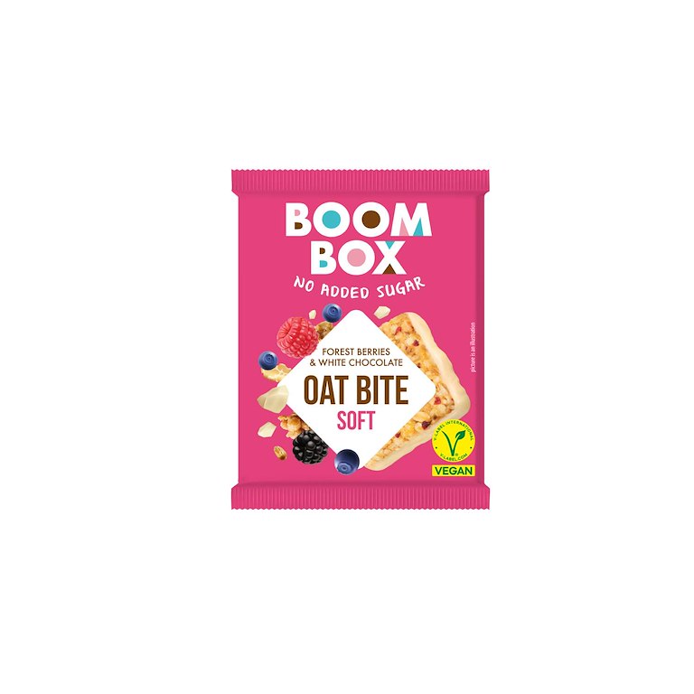 Boom box pločica ovsena šumsko voće bela čokolada 20g boom box