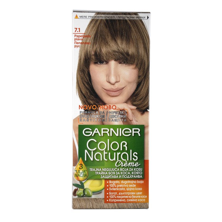 Garnier farba za kosu color naturals 7.1 pepeljasto plava 60ml+40ml+10ml