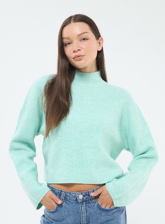 Ribbed turtleneck top Akvamarin