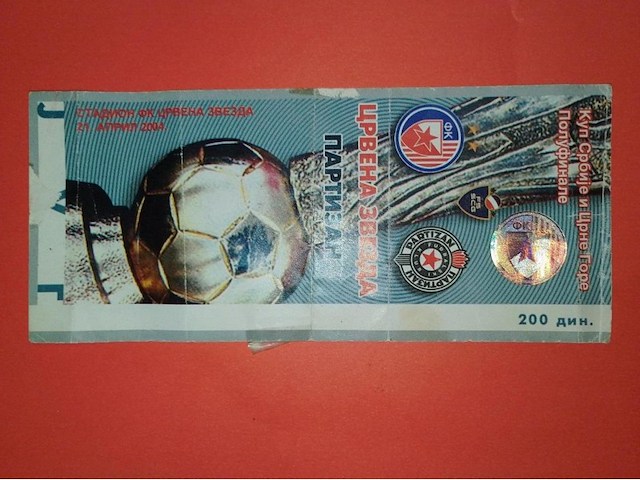 CRVENA ZVEZDA -PARTIZAN 21.APRIL 2004 - ULAZNICA