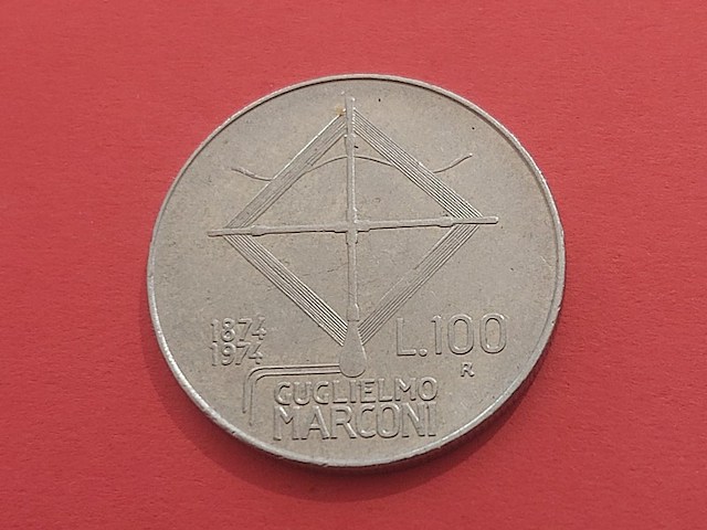 Italija  - 100 lire 1974 god Marconi