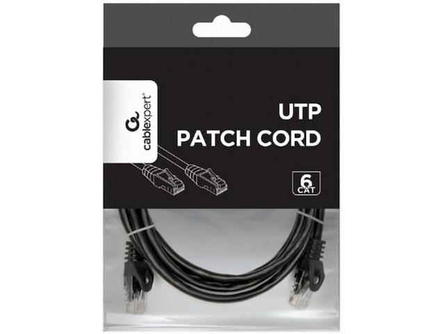 PP6U-2M/BK Gembird Mrezni kabl, CAT6 UTP Patch cord 2m black