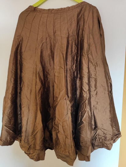 Braon-bakarna suknja - 100%svila RUČNO BOJENA