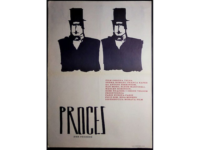 PROCES (1962) Kafka Orson Vels FILMSKI PLAKAT
