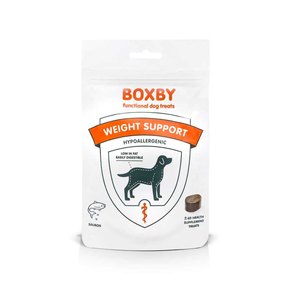 Boxby Weight Support Hypoallergenic poslastica za pse - Losos 100g
Dopunska hrana za pse starije od 4 meseca. Funkcionalna poslastica koja pomaže u smanjenju debljanja i promoviše zdravo održavan...