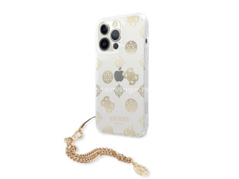 Maska Guess Hc Pc Chain Handle Peony za iPhone 13 Pro (6.1) zlatna.