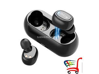 Bluetooth slusalice QCY T1C crne - Bluetooth slusalice QCY T1C crne