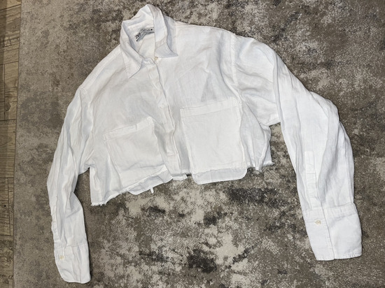 Zara bela krop košulja