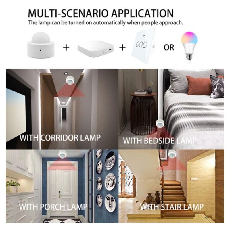 ZIGBEE-SMART-ALARM-RSH-MS10 Gembird RSH Tuya 2 in 1 Zigbee Mini PIR Motion Detector Human Infrared S