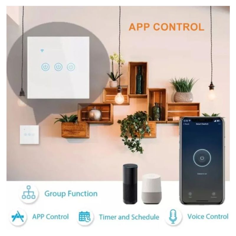 ZIGBEE-SMART-2 GANG-RSH-SP002-EU Gembird 2 Gang Wireless Remote Glass Touch Tuya ZigBee HomeKit