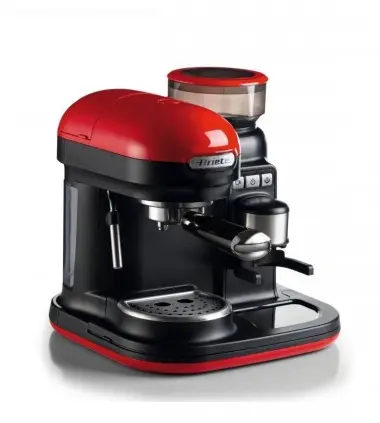 Ariete 1318 Aparat za espresso, 1080 W, Ugrađen mlin, Crveno-crni