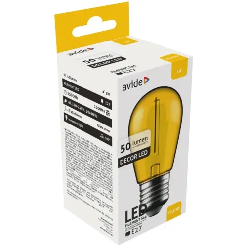 AVIDE LED Sijalica FILAMENT E27 1W žuta