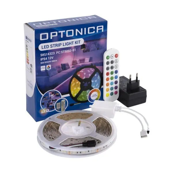 OPTONICA LED traka 5m sa daljinskim 8W RGB IP54 4323 bela