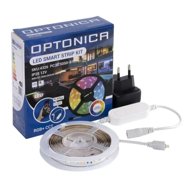 OPTONICA Smart LED traka 3m 6W RGB CCT IP20 4326 bela