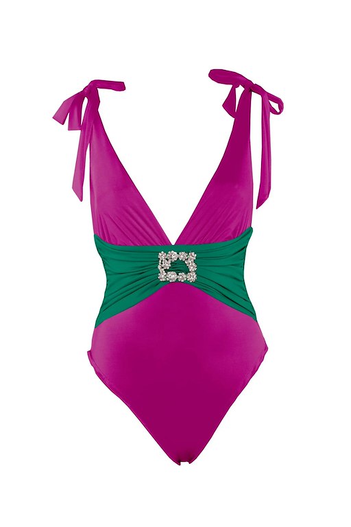 DEVI COLLECTION Ženski jednodelni kupaći kostim Aria ljubičasto-zeleni