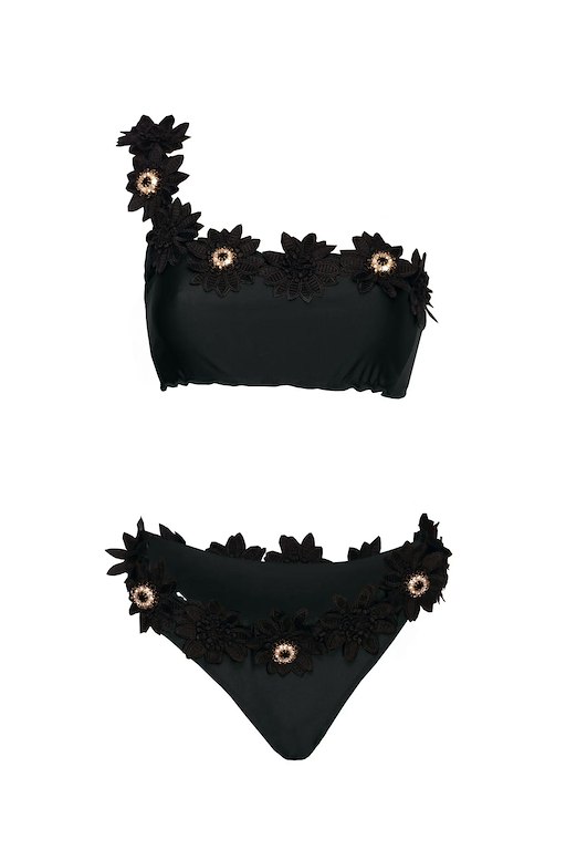 LUNA COLLECTION Ženski dvodelni kupaći kostim Fiori crni