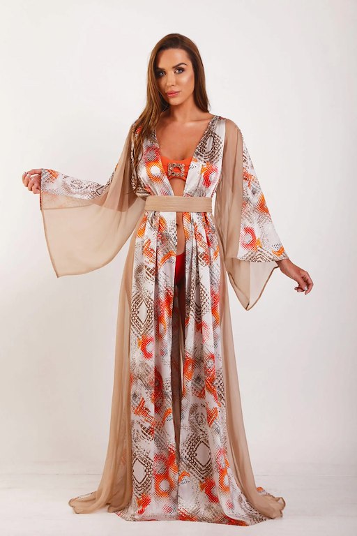 DEVI COLLECTION Ženski kaftan Anna narandžasto-bež