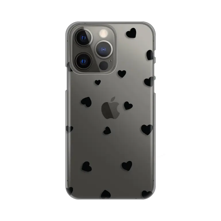Silikonska maska za iPhone 13 Pro 6.1 Hearts Print Skin providna