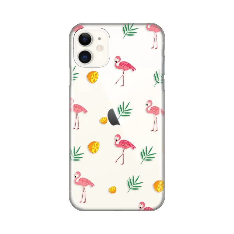 Silikonska maska za iPhone 11 6.1 Flamingos Print Skin providna