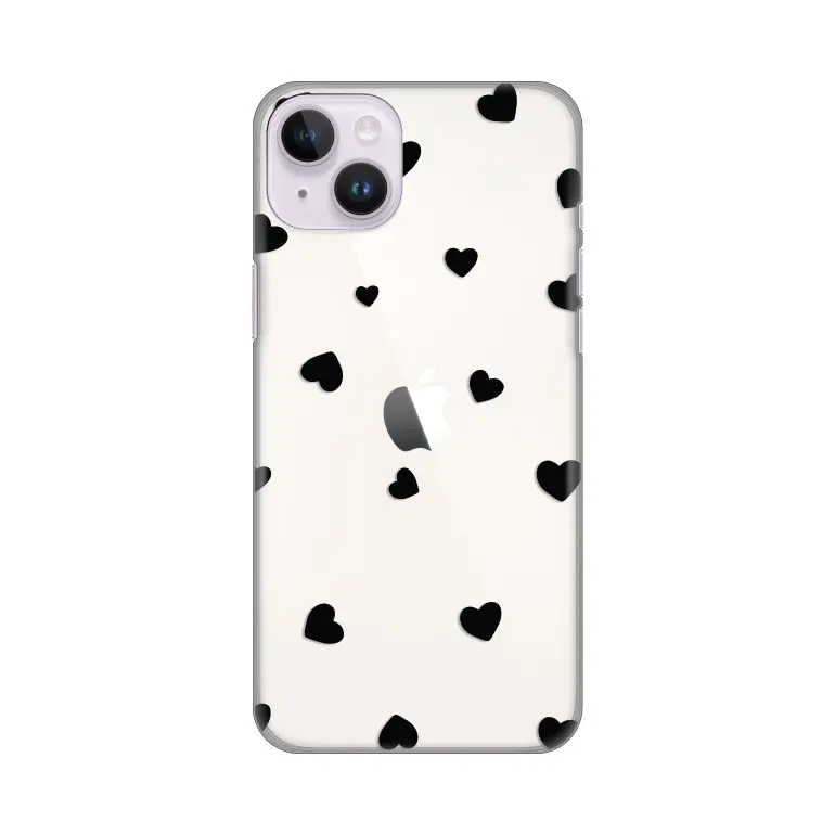 Silikonska maska za iPhone 14 Plus 6.7 Hearts Print Skin providna