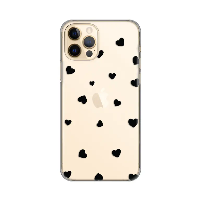 Silikonska maska za iPhone 12/12 Pro 6.1 Hearts Print Skin providna