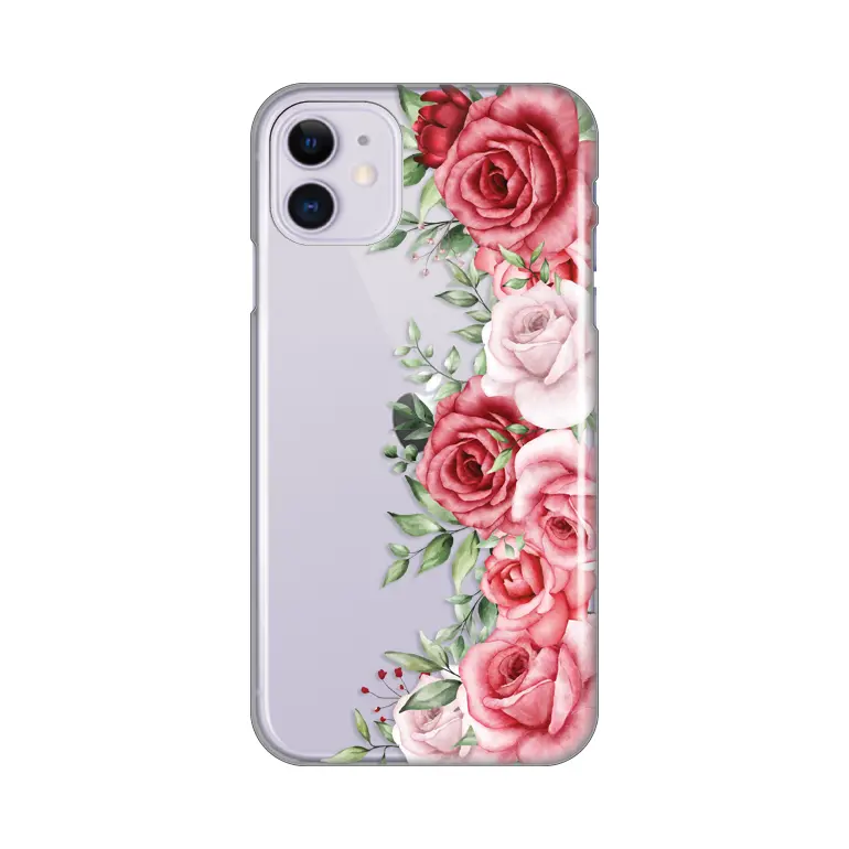 Silikonska maska za Iphone 11 6.1 Wild Roses Print Skin providna