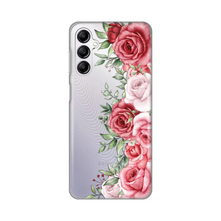 Silikonska maska za Samsung A145R Galaxy A14 4G Wild Roses Print Skin providna