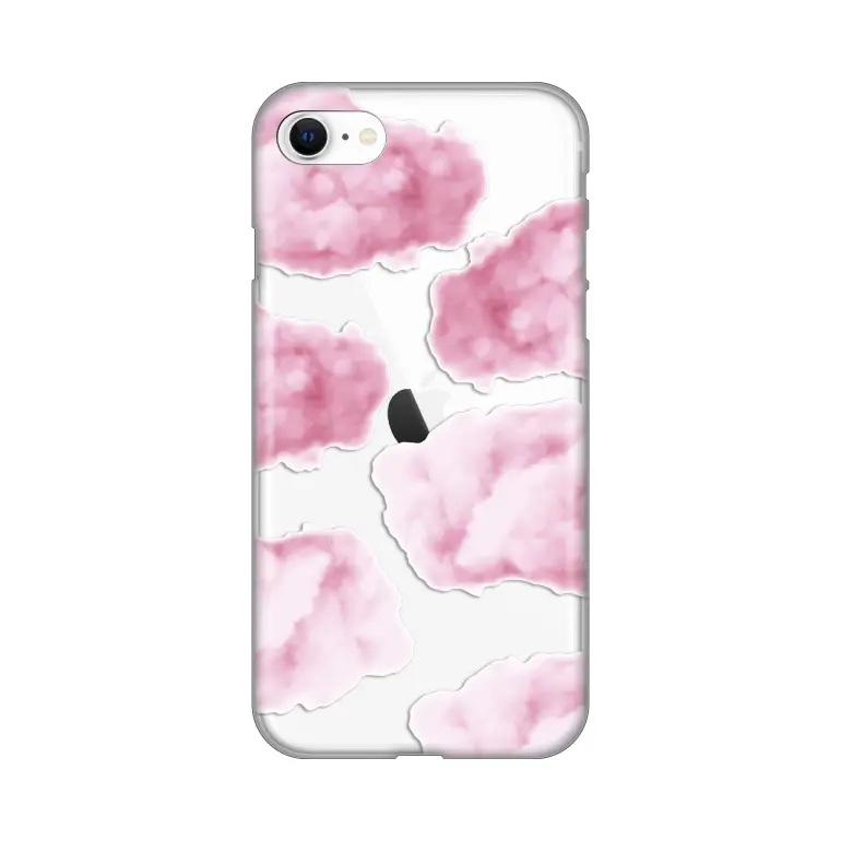 Silikonska maska za iPhone 7/8/SE 2020/2022 Pink Clouds Print Skin providna