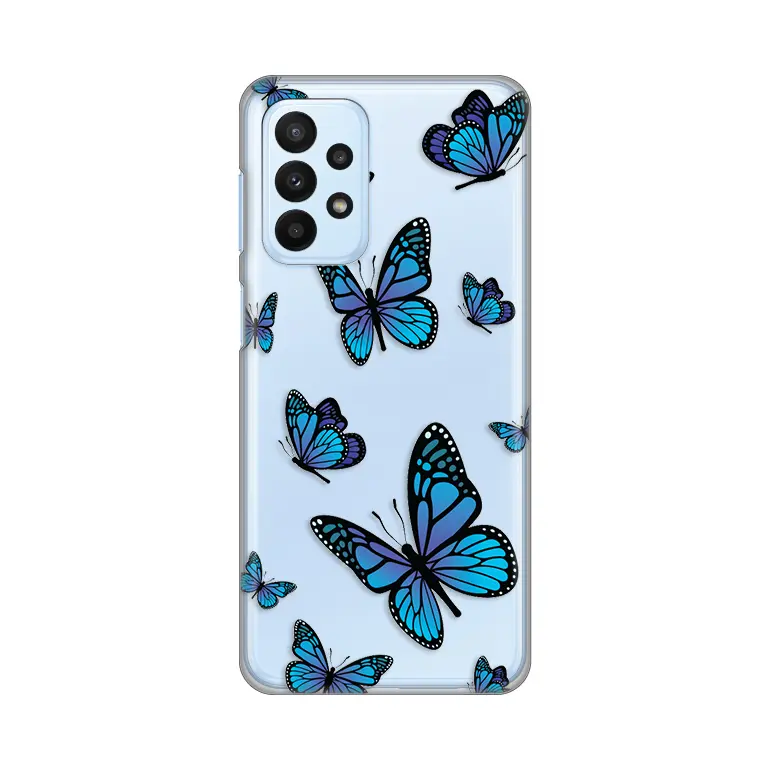 Silikonska maska za Samsung A235F Galaxy A23 4G/5G Blue butterfly Print Skin providna