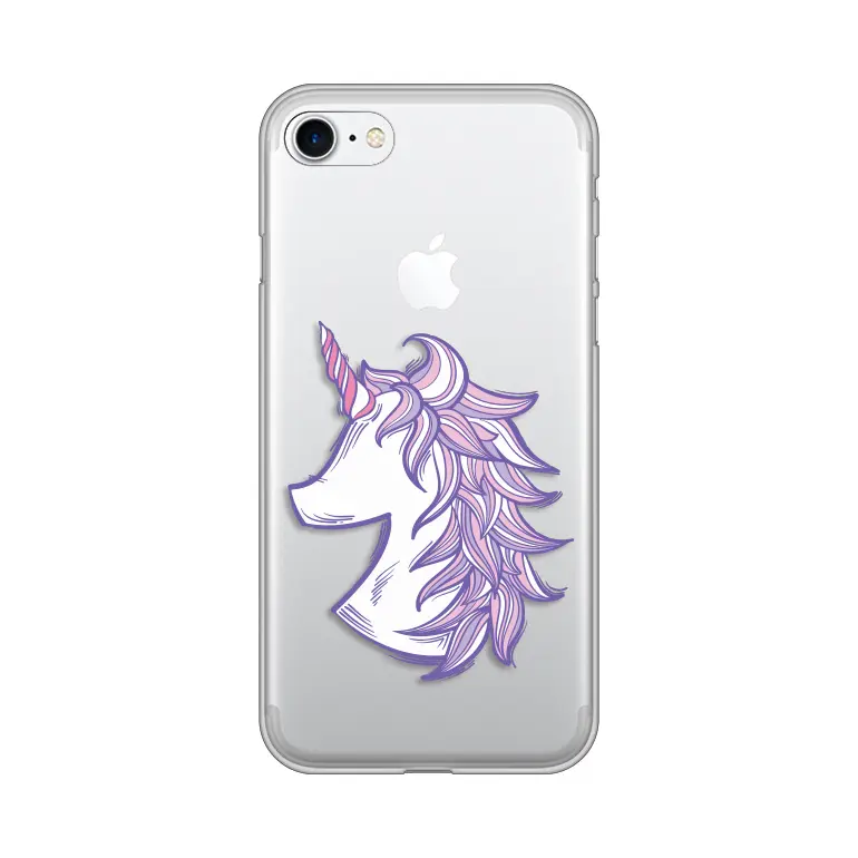 Silikonska maska za iPhone 7/8/SE 2020/2022 Purple Unicorn Print Skin providna