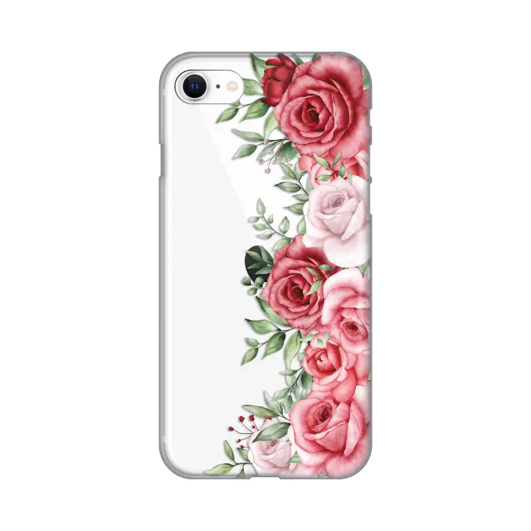 Silikonska maska za iPhone 7/8/SE 2020/2022 Wild Roses Print Skin providna